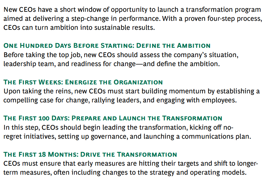BCG: New CEO's Guide to Transformation - Consultant's Mind